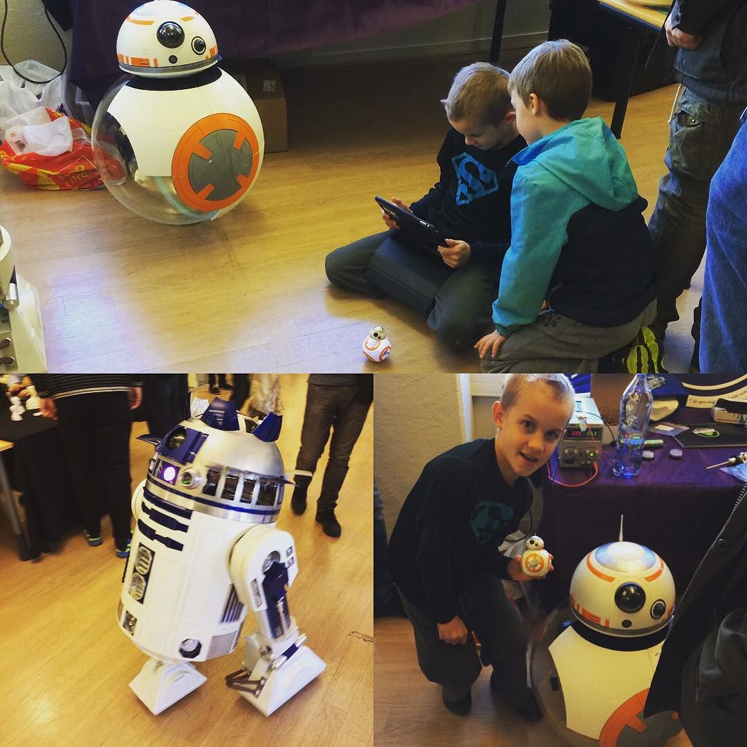 Tolan and his friend with the #sphero #bb8 and a life size #bb8 # ...